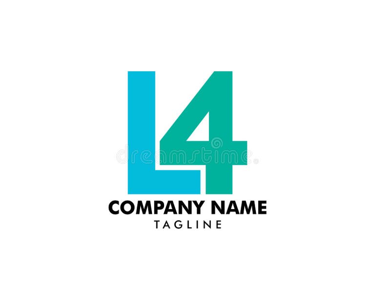 Initial Letter L4 Logo Template Design Stock Vector - Illustration of ...