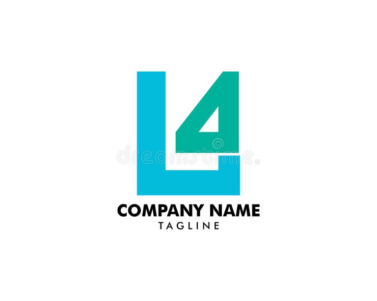 Initial Letter L4 Logo Template Design Stock Vector - Illustration of ...