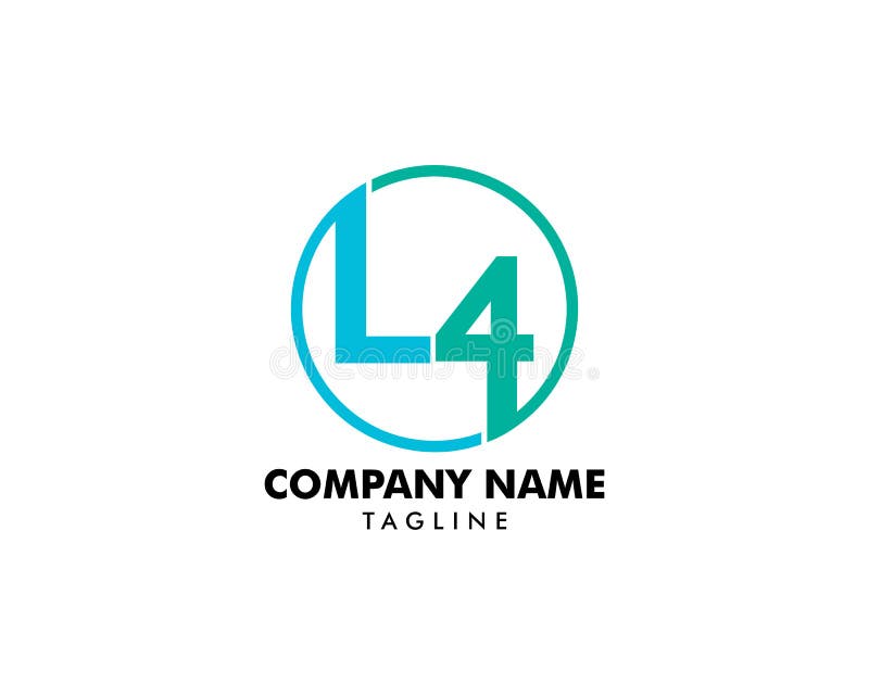 Initial Letter L4 Logo Template Design Stock Vector - Illustration of ...