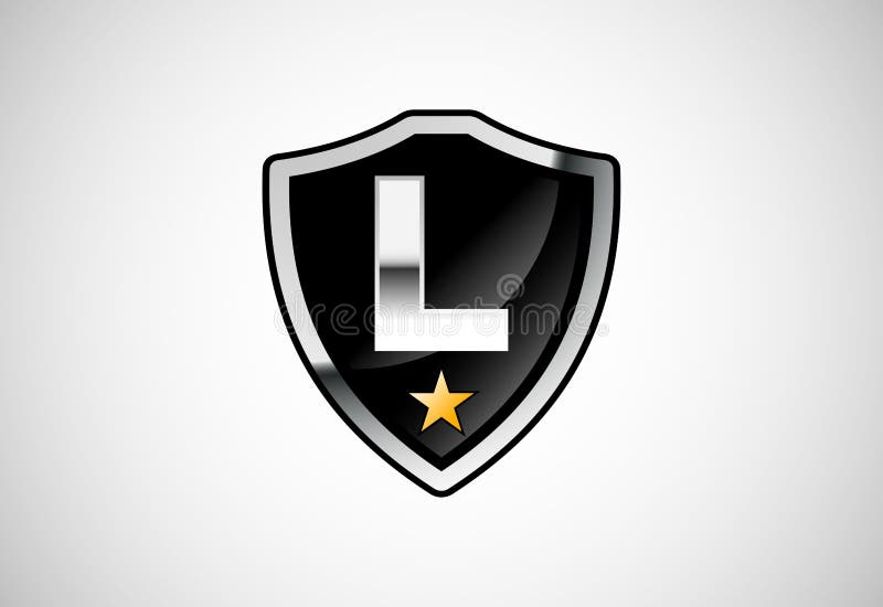 Initial Letter L with Shield Icon Logo Design Vector Illustration ...