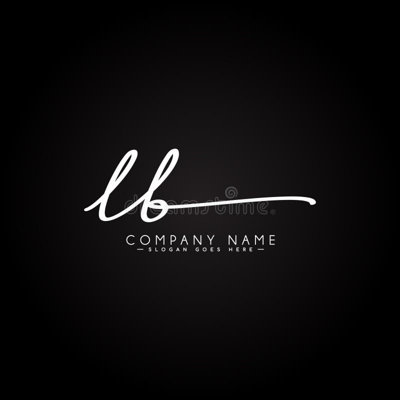 Initial Letter LB Logo - Handwritten Signature Style Logo Stock Vector ...