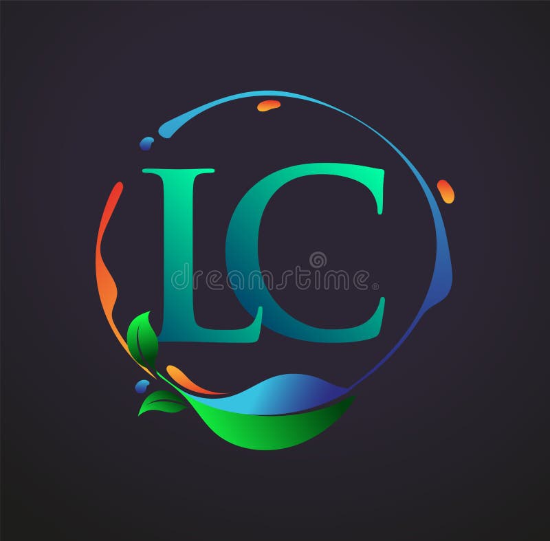 Initial Letter LC with Nature Elements Logo, Colorful Nature and ...