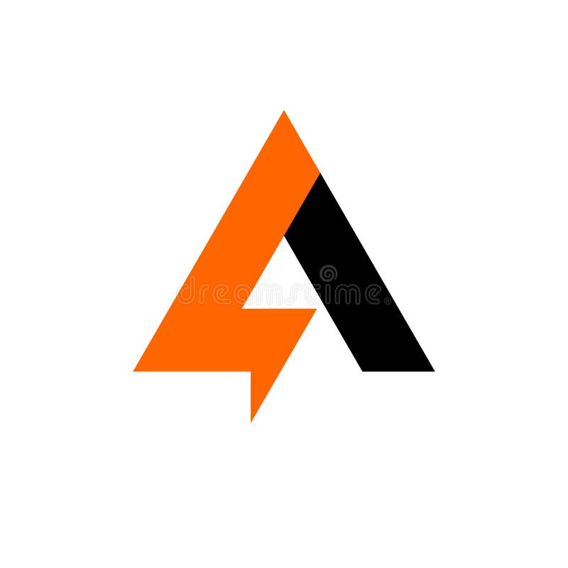 Initial a Letter with Lightning Logo Design Vector Template. Monogram ...