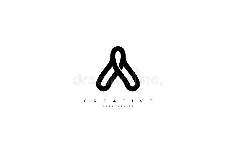 Initial Letter a Linear Outline Logogram Stock Illustration ...