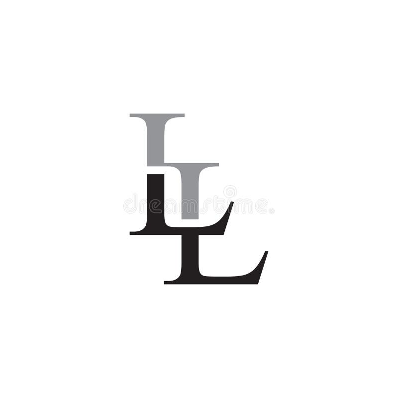 Initial Letter LL Simple Logo Vector Black Grey Stock Vector ...