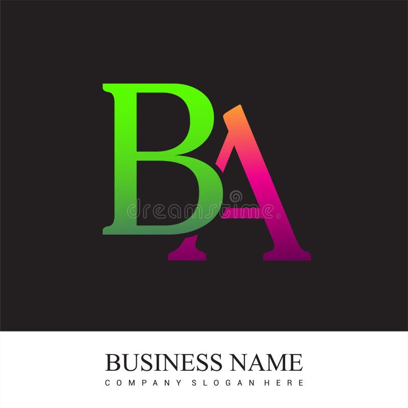 BA Letter Logo Icon Design Template Elements Stock Vector ...