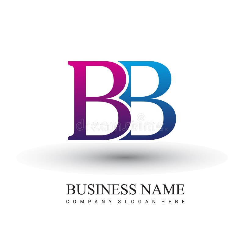 Initial Letter Logo BB Colored Red and Blue, Vector Logo Design ...
