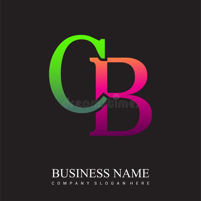Initial Letter Logo CB Colored Pink and Green, Vector Logo Design ...