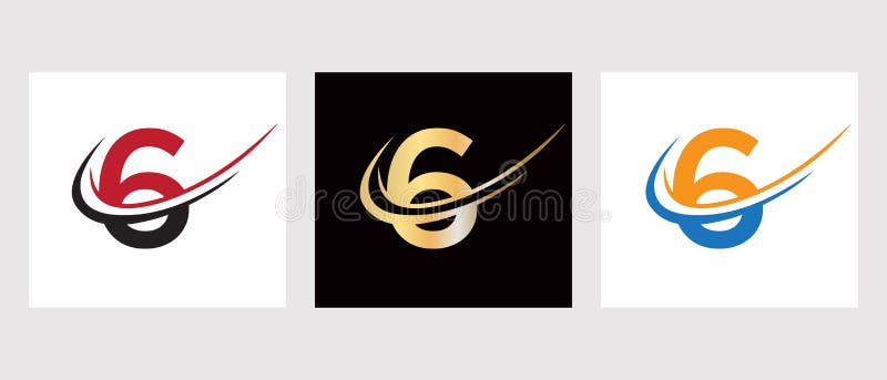 Initial Letter 6 Logo Design Template. Monogram 6 Letter Logotype ...