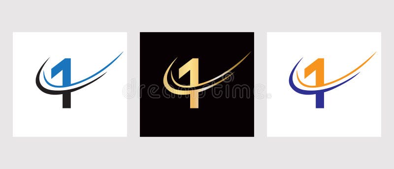 Initial Letter 1 Logo Design Template. Monogram 1 Letter Logotype ...