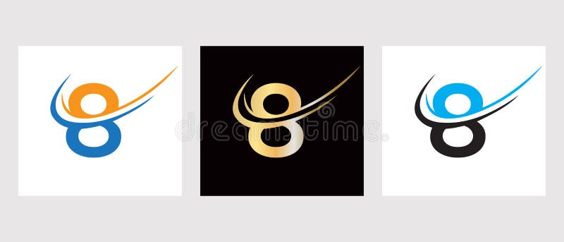 Initial Letter 8 Logo Design Template. Monogram 8 Letter Logotype ...