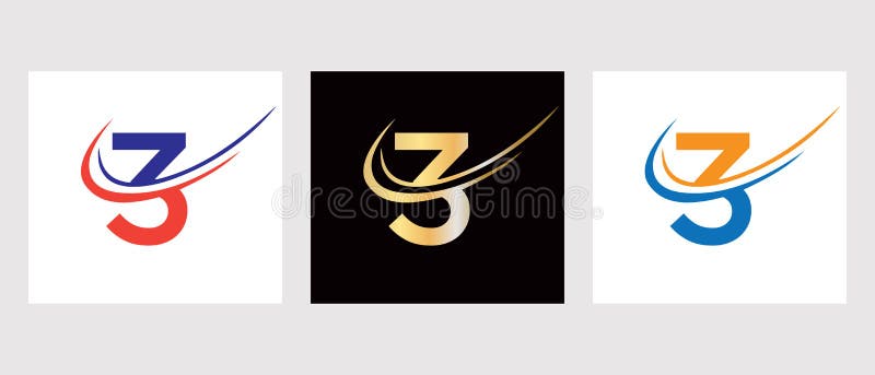 Initial Letter 3 Logo Design Template. Monogram 3 Letter Logotype ...