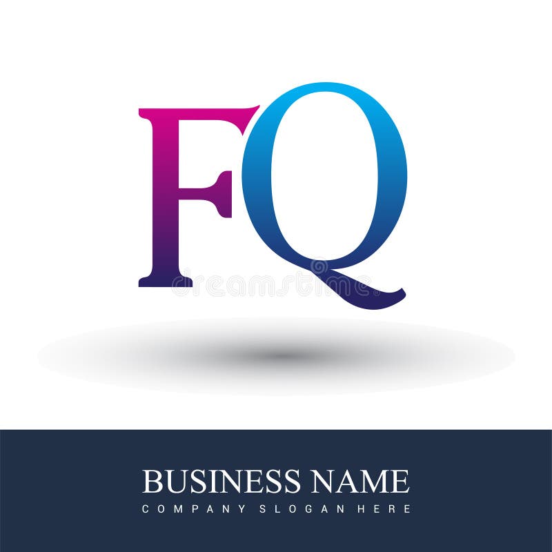 Initial Letter Logo FQ Colored Red and Blue, Vector Logo Design ...