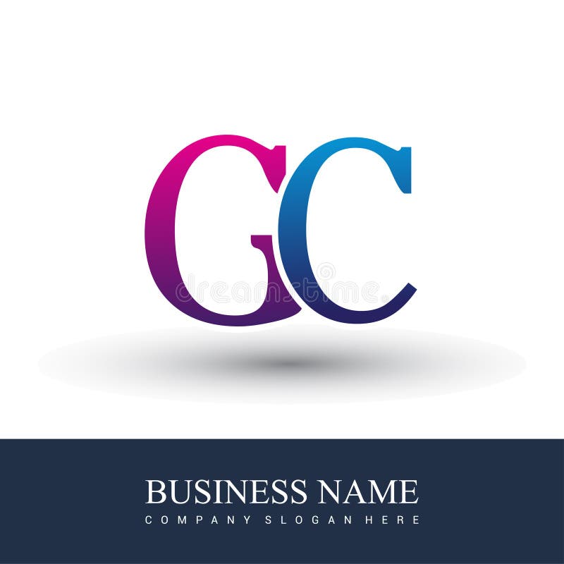 Initial Letter Logo GC Colored Red and Blue, Vector Logo Design ...