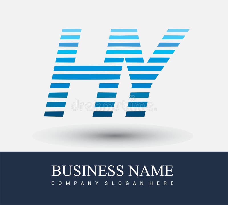 Initial Letter Logo HY Colored Blue with Striped Compotition, Vector ...