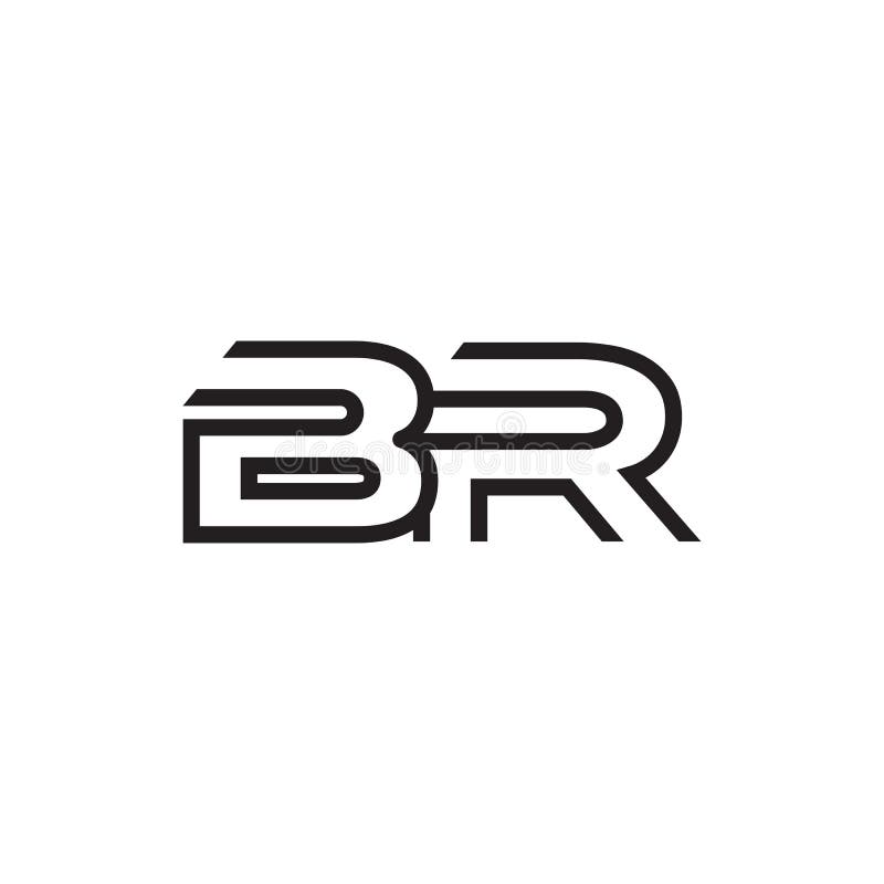 Initial Letter BR Logo Line Unique Modern Stock Vector - Illustration ...