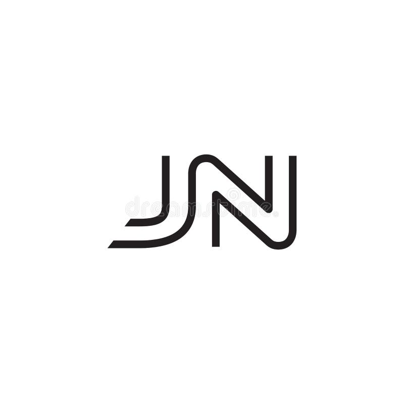 Initial Letter JN Logo Line Unique Modern Stock Vector - Illustration ...