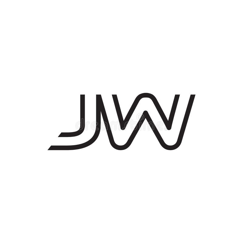 Initial Letter JW Logo Line Unique Modern Stock Vector - Illustration ...