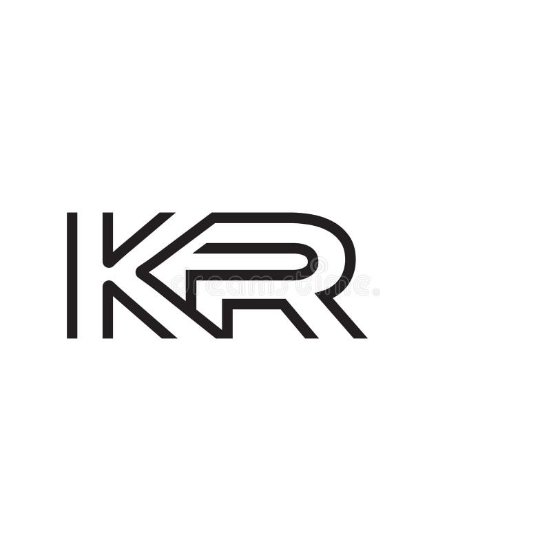 Simple Modern Letter KR Concept Stock Vector - Illustration of abstract ...
