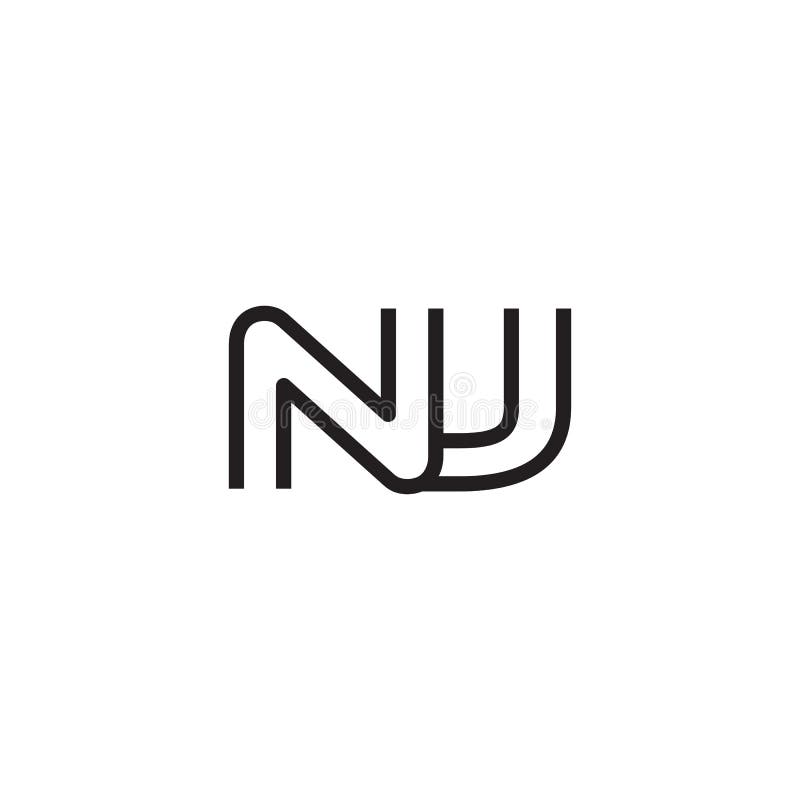 Initial Letter NJ Logo Line Unique Modern Stock Vector - Illustration ...