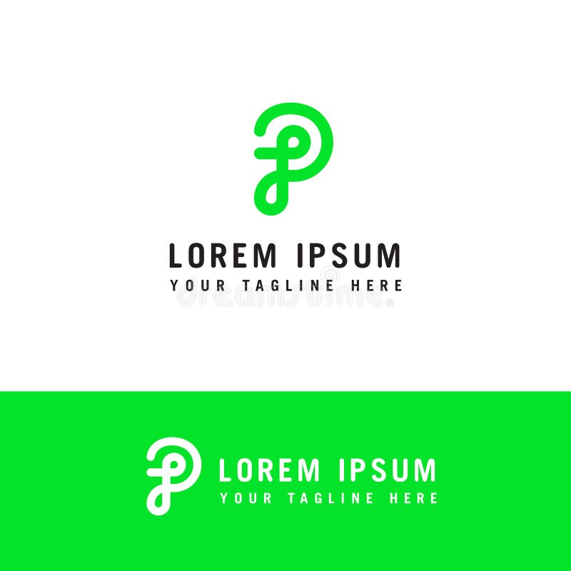 Initial Letter Logo P Monogram Concept Template. P Logo with Minimalist ...