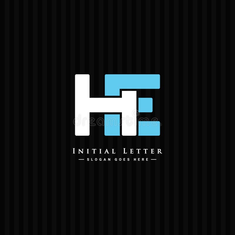Initial Letter he Logo - Simple Alphabet Logo Stock Vector ...