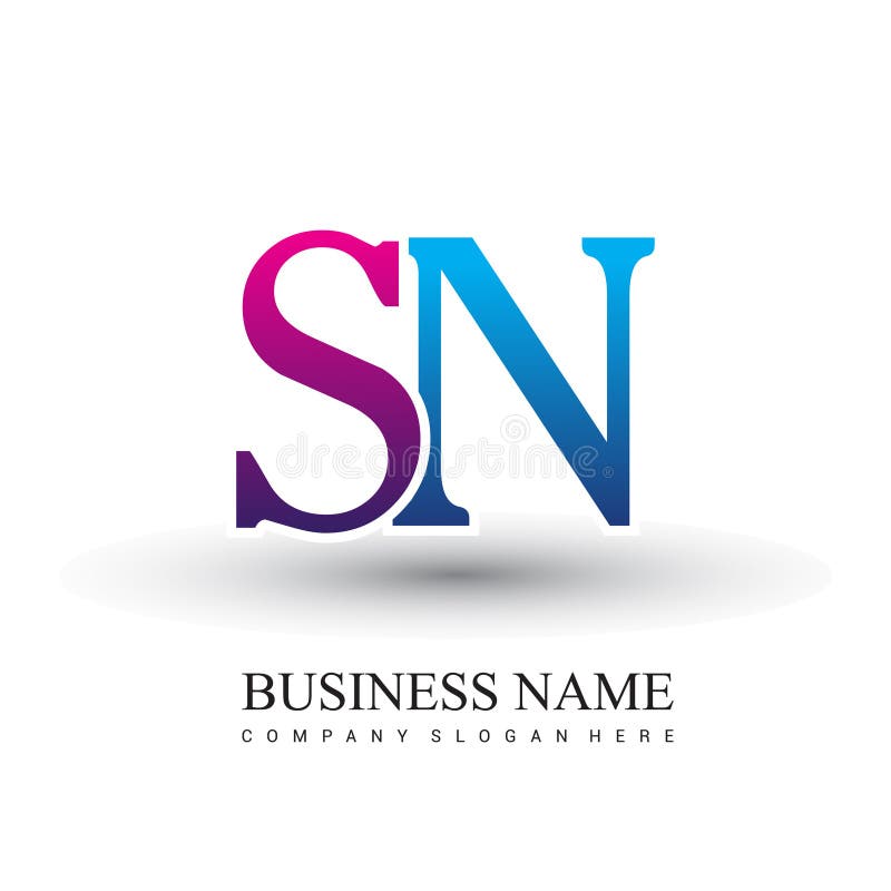 Sn Logo Initials . Modern Sn Logotype Stock Vector - Illustration of ...