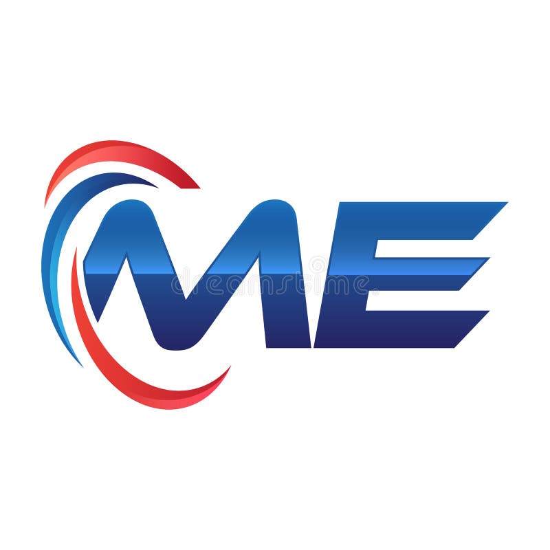 Initial Letter ME Logo Swoosh Red and Blue Stock Vector - Illustration ...