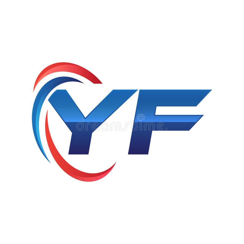 Initial Letter YF Logo Swoosh Red and Blue Stock Vector - Illustration ...