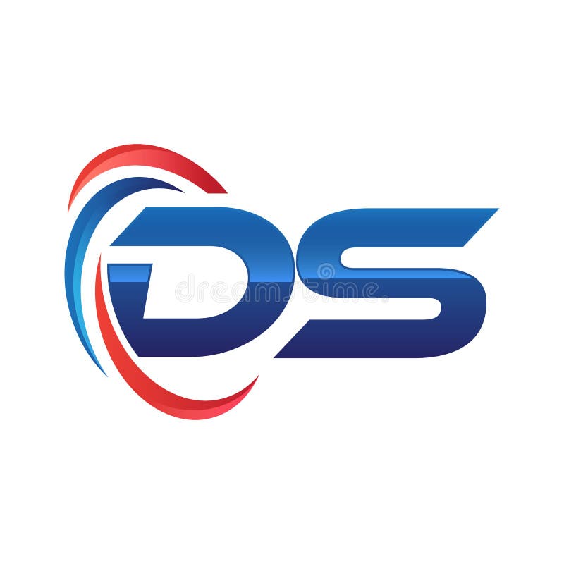 Initial Letter DS Logo Swoosh Red and Blue Stock Vector - Illustration ...