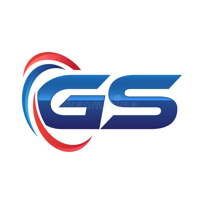 Initial Letter GS Logo Swoosh Red and Blue Stock Vector - Illustration ...