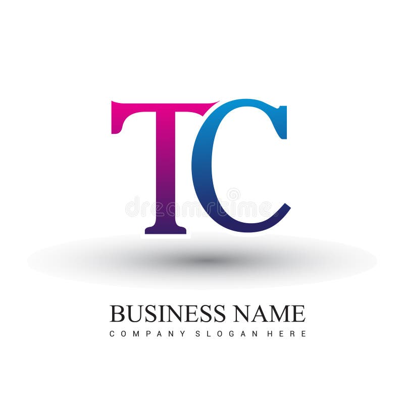 Initial Letter Logo TC Colored Red and Blue, Vector Logo Design ...