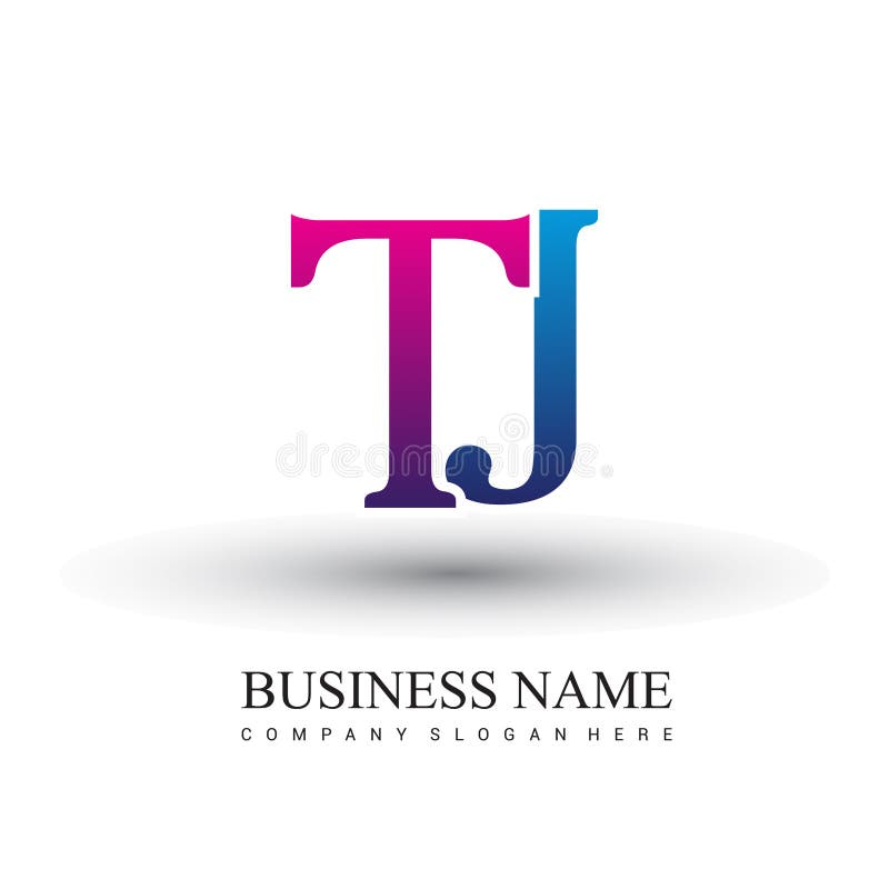 Initial Letter Logo TJ Colored Red and Blue, Vector Logo Design ...