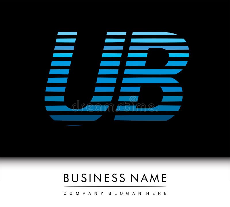 Initial Letter Logo UB Colored Blue with Striped Compotition, Vector ...