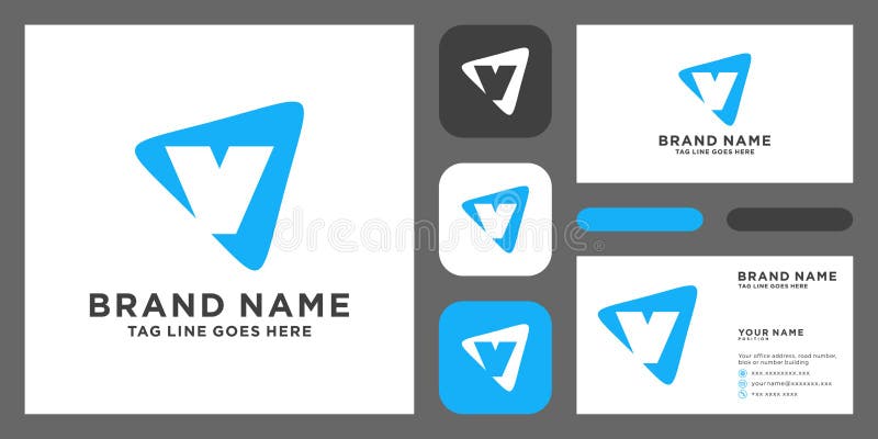 Initial Letter Logo V, Logo Template Designs with Business Card Design ...