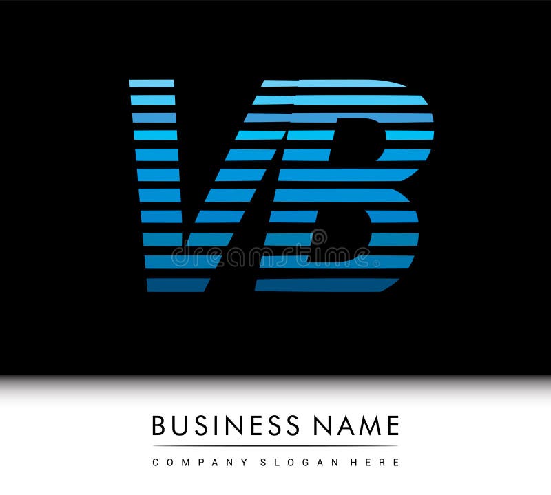 Initial Letter Logo VB Colored Blue with Striped Compotition, Vector ...