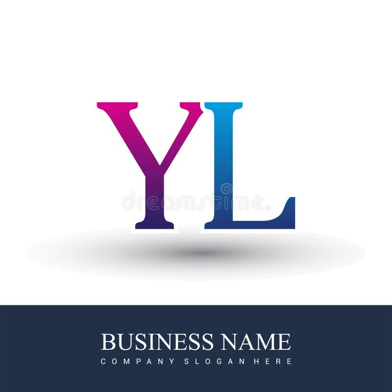 Initial Letter Logo YL Colored Red and Blue, Vector Logo Design ...