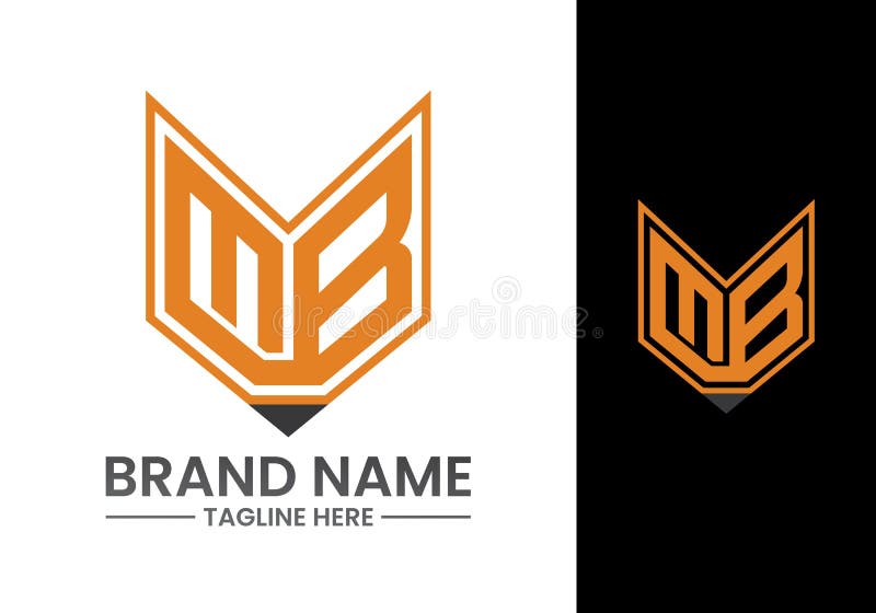Initial Letter M B Logo Template with Modern Fox Head Line Art Symbol ...