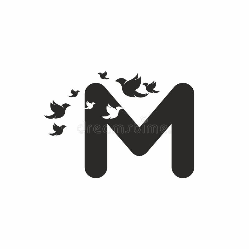 Initial Letter M with Birds Shape Vector Logo Stock Vector ...