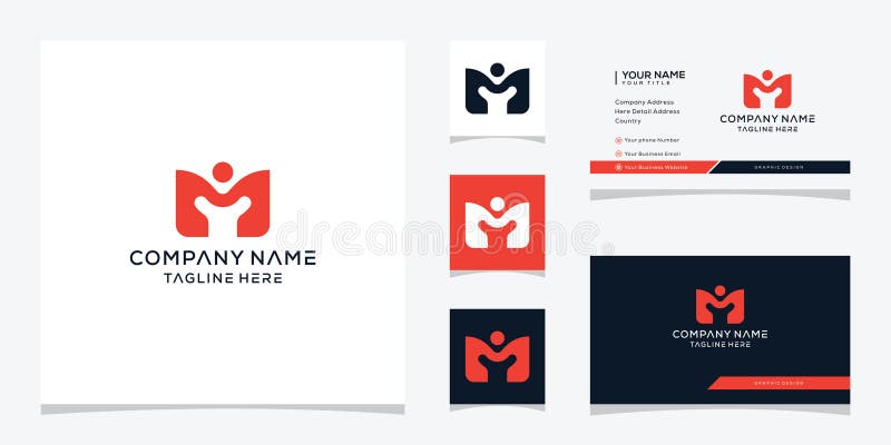 Letter M Health Human Logo Design Inspiration Stock Illustration ...