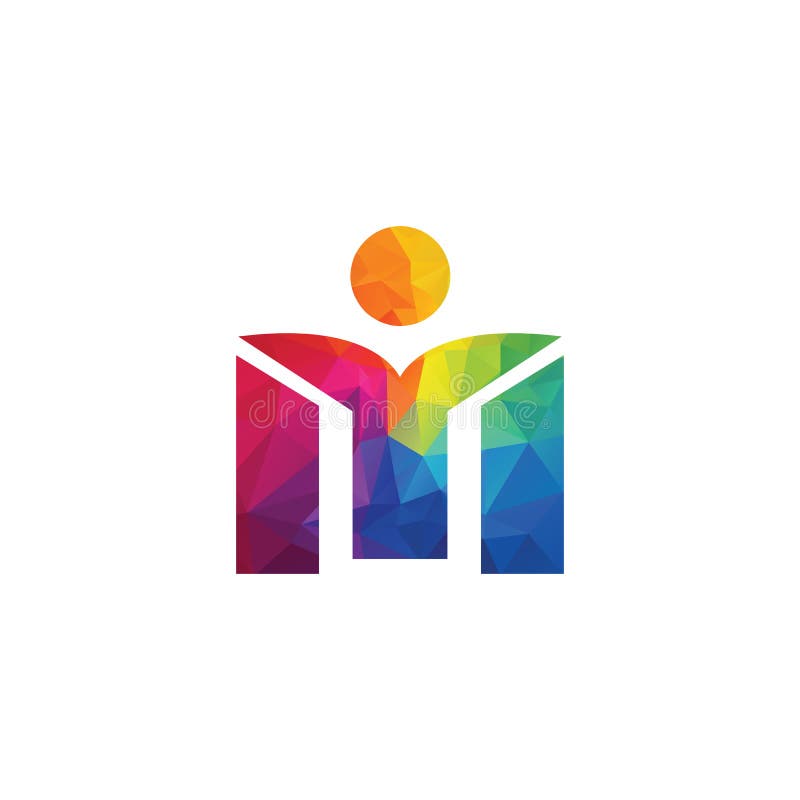 Letter M with Man Vector Logo Design. Stock Vector - Illustration of ...