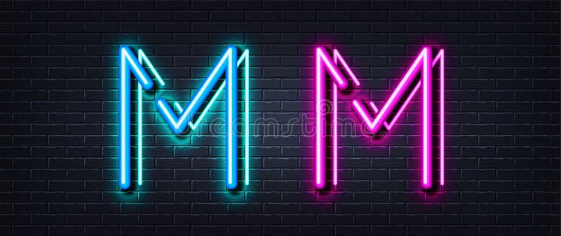 Glowing Neon Letter M Stock Illustrations – 232 Glowing Neon Letter M ...
