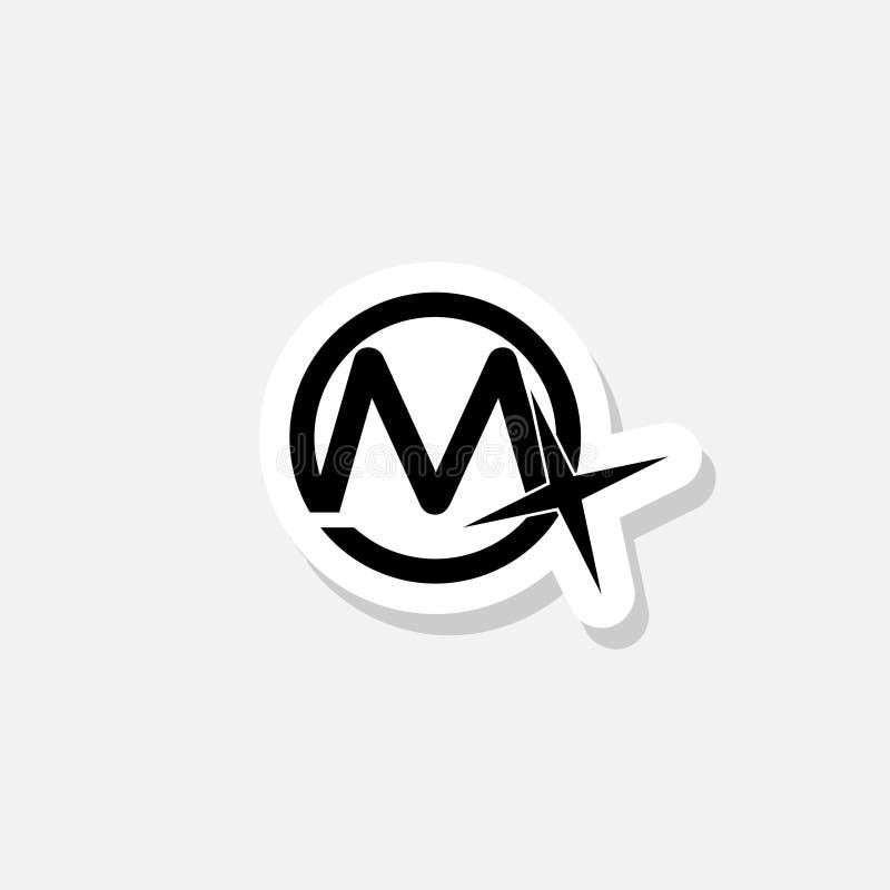 Initial Letter M Logo Sticker Stock Vector - Illustration of internet ...
