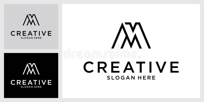 Initial Letter M Monogram Vector Logo Design Stock Vector ...
