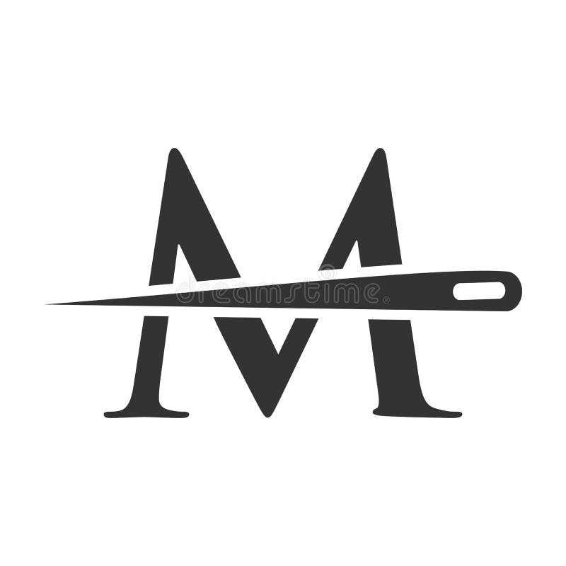 Initial Letter M Tailor Logo, Needle and Thread Combination for ...