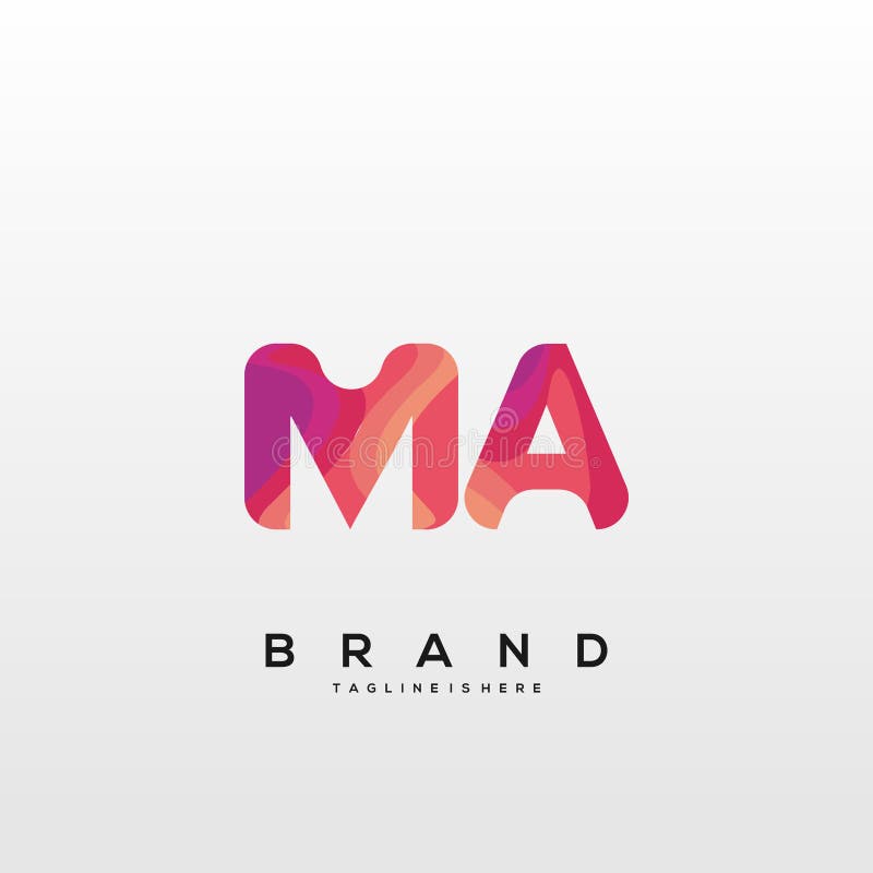 MA Circle Shape Letter Logo Design Stock Vector - Illustration of ...