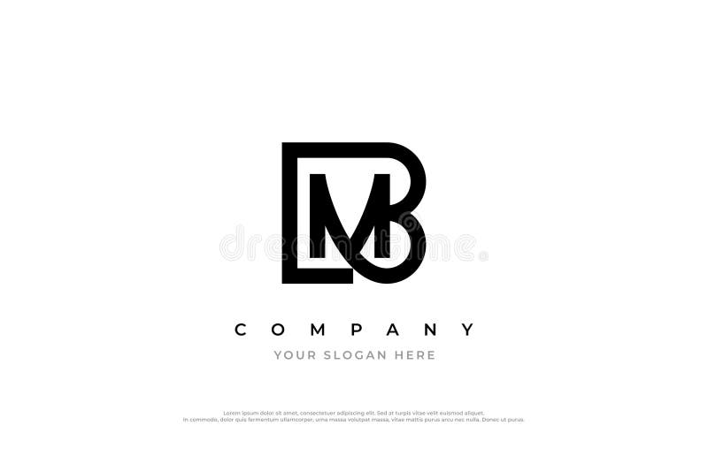 Initial Letter MB Logo or BM Monogram Logo Design Stock Vector ...