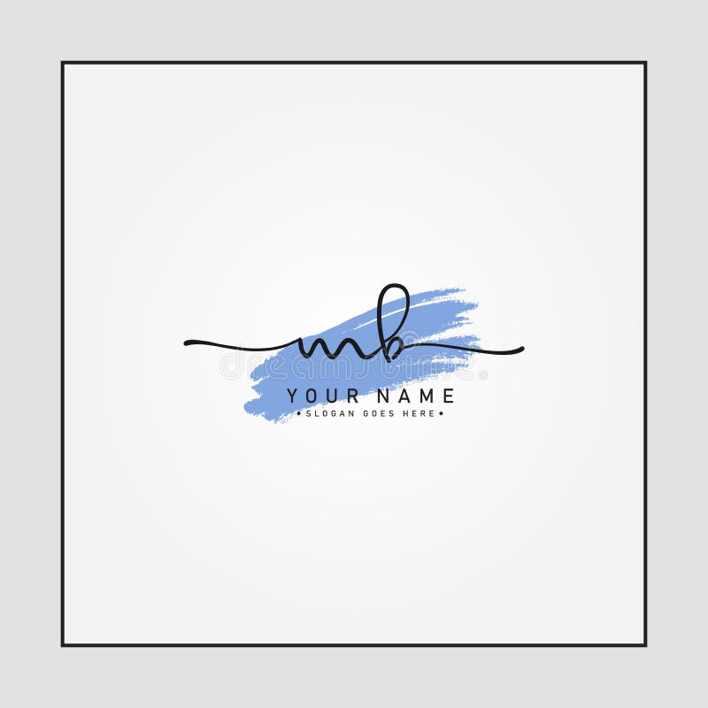 Initial Letter MB Vector Logo Template in Watercolor Signature Style ...