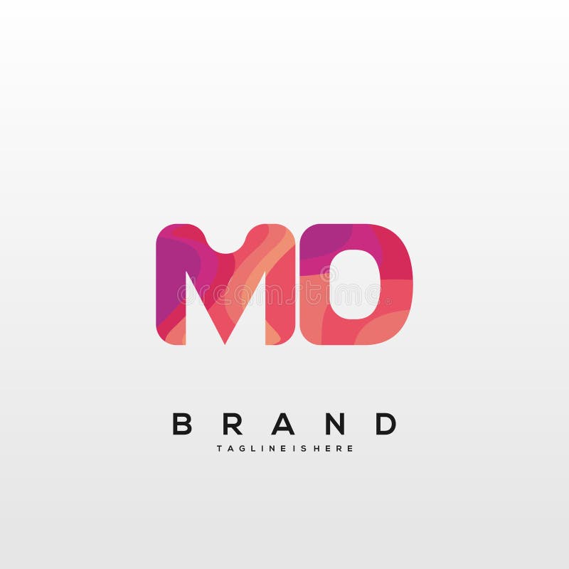 Initial Letter MD Logo with Colorful Circle Background, Letter ...