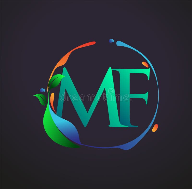 Initial Letter MF with Nature Elements Logo, Colorful Nature and ...